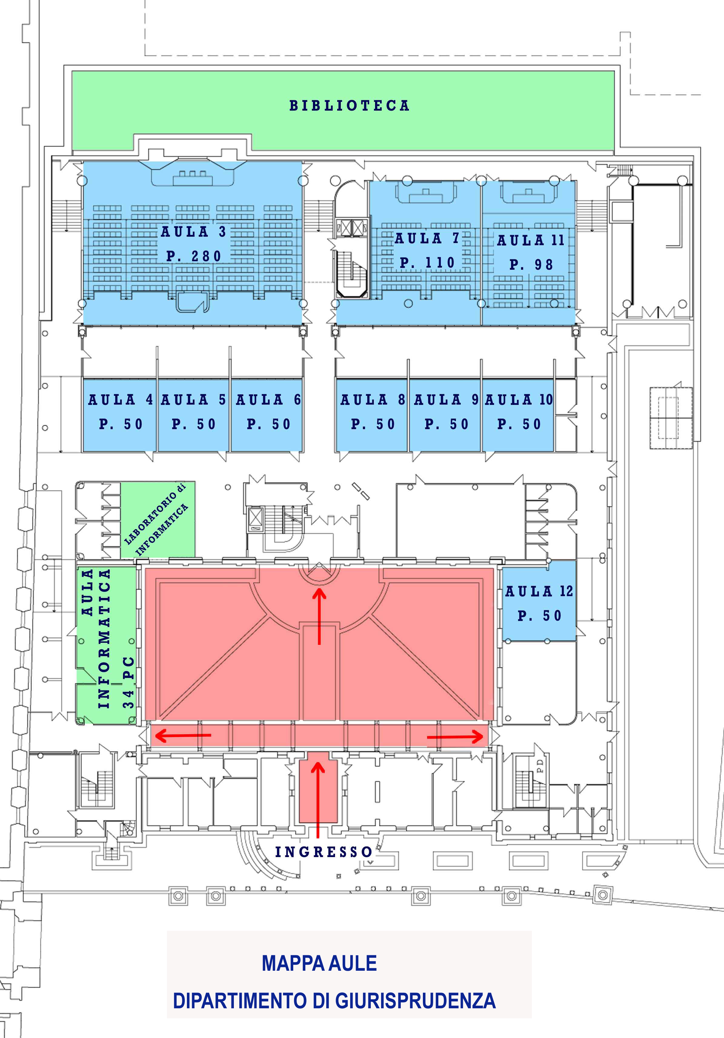 Aule didattiche - Dipartimento di Giurisprudenza